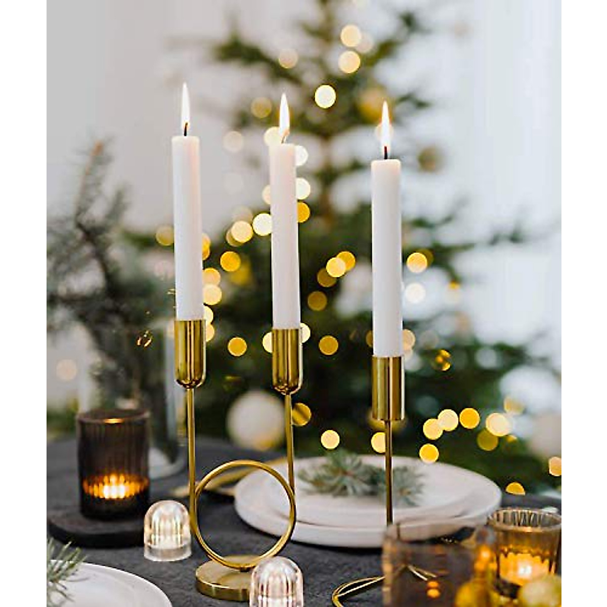 Hyoola 10 Inch Dinner Candles - 12 Pack - White Tall Candles - Unscented Rustic Candles - Long Burning Candle Sticks