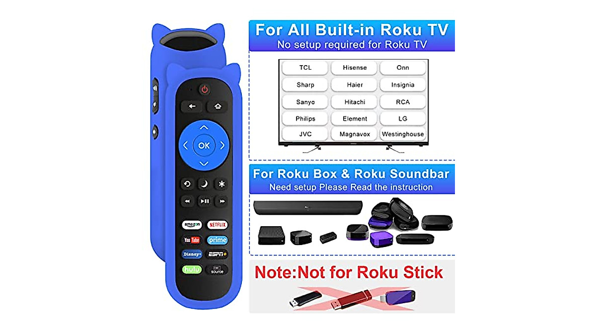 YJYJ Replacement Roku Remote with Glow Case & Fast Response