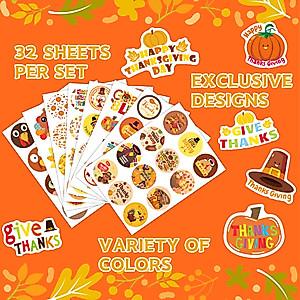 Thanksgiving Stickers for Kids Turkey Stickers Thanksgiving Sticker Happy Thanksgiving Stickers November Stickers for Thanksgiving Laptop Water Bottles Crafts Scrapbooking Decorations