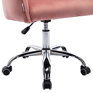 INCLAKE Home Office Chair, Swivel Shell Chair with Adjustable Height & Wide Backrest & Sloped Armrest, Modern Leisure Task Desk Chair for Living Room Bedroom, Pink