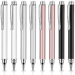 Weewooday 8 Pieces Capacitive Stylus Pens for Touch Screen, Universal Disc Fine Point Stylus Pens for Most Touch Screen Smart Devices, 4 Colors
