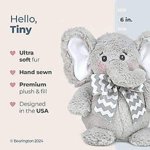 Bearington Baby Tiny The Elephant Plush, 6 Inch Elephant Stuffed Animal