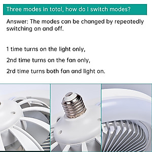 CICIYIG Small Ceiling Fan Indoor with Lights Bulb 10" E26 Screw Base Enclosed Ceiling Fan with Lights 30W Low Profile Ceiling Light Fan for Kitchen Garage RV Basement Socket Fan Light 6500K (White-1)