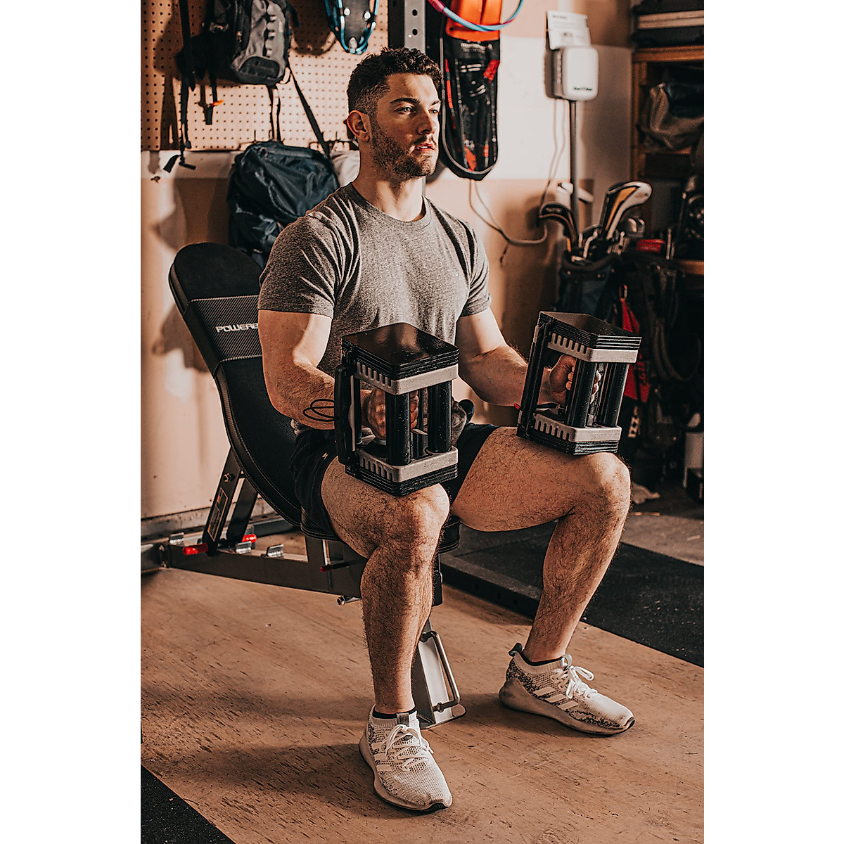 PowerBlock Elite EXP Adjustable Dumbbells, Sold in Pairs, Stage 1, 5-50 lb. Dumbbells, Durable Steel Build, Innovative Workout Equipment, All-in-One Dumbbells, Expandable with Expansion Kits