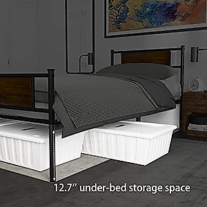 Weehom Twin Bed Frame with Headboard, 12.7 Inch Metal Platform Bed Frames No Box Spring Needed, Black Single Bed Heavy Duty Steel Slat Support,Easy Assembly