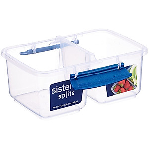 Sistema medium split food container, 835 ml - dark blue and clear