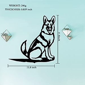 YO-yiHHG Adorable Dog Stake Decoration Yard Garden Outdoor Metal Art Dog Silhouette Decoration Steel Dogs Statue Adorable Ornament Gift (German Shepherd)