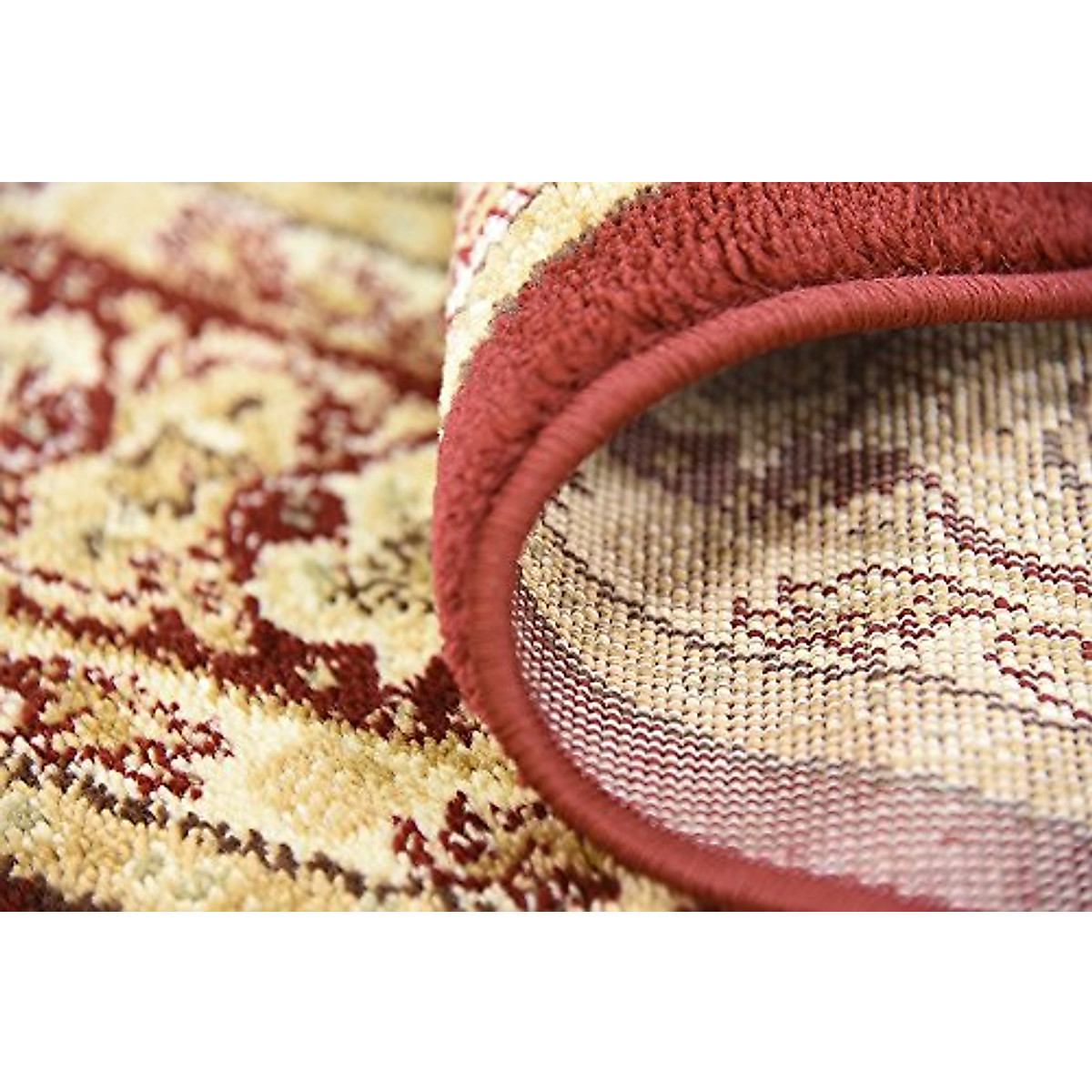 Unique Loom Versailles Collection Traditional Classic Border with Medallion Motif, Area Rug (6' 0 x 6' 0 Round, Burgundy/ Ivory)