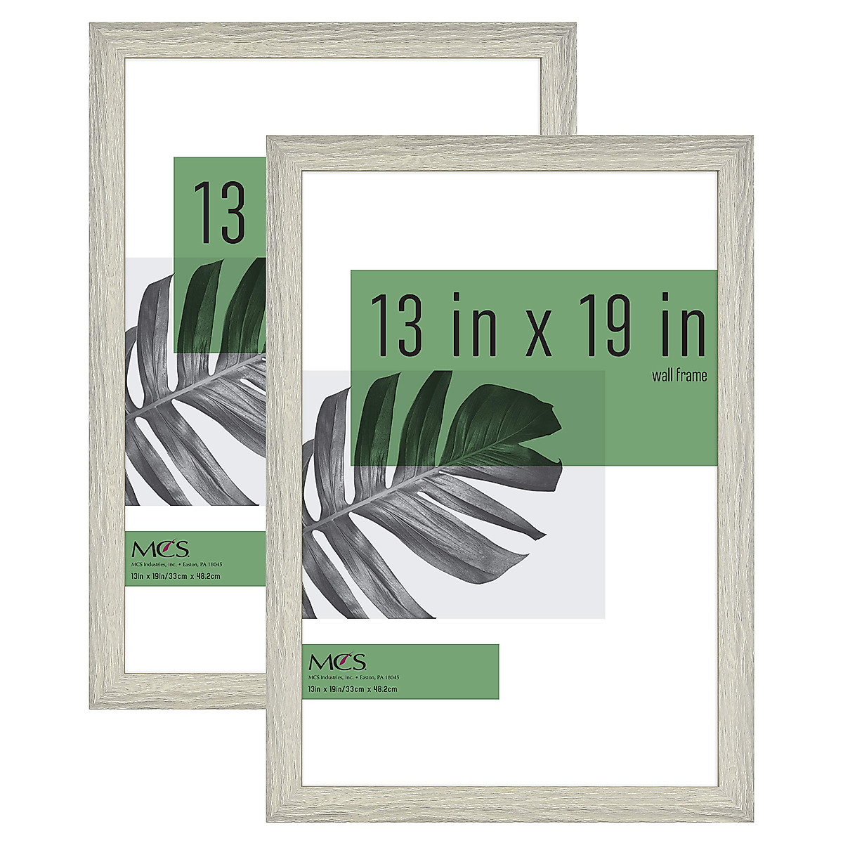 MCS Studio Gallery 13x19 Picture Frame Gray Woodgrain, Rectangle Photo Frame for Photos, Posters & Art Prints (2-Pack)