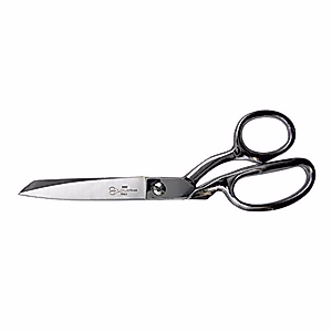 Ultima 8 Inch Dress Maker Scissors – Drop Forged Carbon Steel Dressmaker’s Sheers, Chrome Plated with Bent Handles, Made in Italy