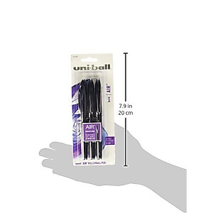 uni-ball AIR Rollerball Pens, Fine Point (0.7mm), Black, 3 Count