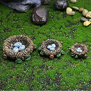 Miniature Figurines 1PC Fairy Garden Miniatures Mini Bird Garden Decorations Accessories Resin Crafts DIY Plant Bonsai Figurines(S-Orange Bird)