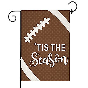 chengxun Tis Season of Football Game Garden Flag Football Sport Sign Flag 12.5*18 inches Double Sided Outdoor Yard Decor Flag