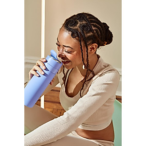 Drink Through Lid for Insulated Water Bottles, Leak-Proof, Carrying Handle, BPA Free, Lavender