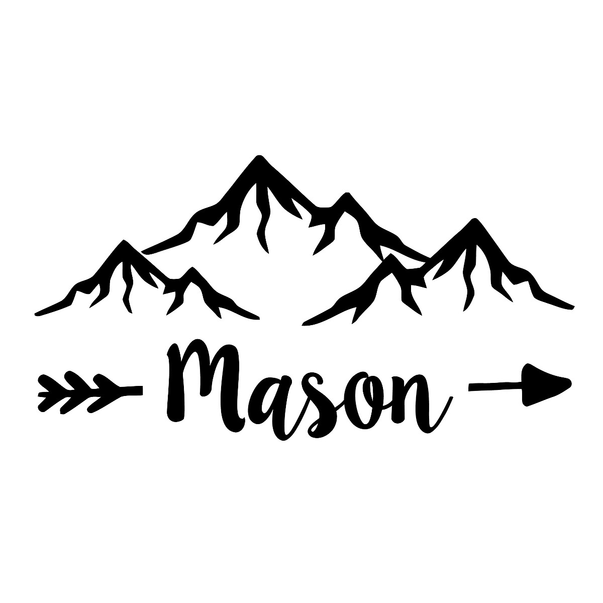 Mountain Boy Name Wall Decal Nursery Mountains Wall Decal Boy Nursery Wall Baby Room Woodland Decor Boy Name Wall Decal Rustic Decal