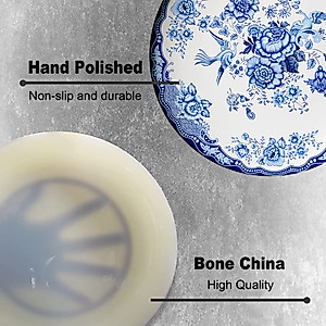 GagalU Porcelain Plate and Bowl Set,Blue and White Porcelain Wedding Dishes Ceramic Gold Plates Bone China Dinnerware Set Christmas Serving Dishes Set Dessert Ceramic Plate Dinner Diashes