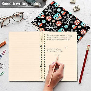 SPRIPORT Christmas Owls Snowflake Spiral Journal Notebook for Women Men A5 Memo Notepad Sketchbook with Durable Hardcover & 60 Pages Writing Journal for Journaling Notes Study School Work Boys Grils