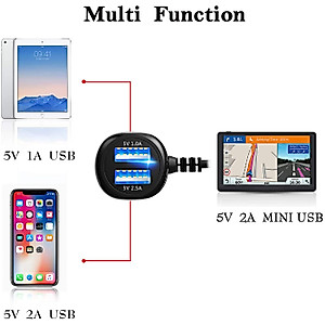 Car Charger for Garmin Nuvi, Garmin GPS Charger Cable,Mini USB Power Cord Cable Dual Port USB Vehicle Power Charging Cable Cord for Garmin Nuvi C255 Dashcam