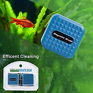 Learay Magnetic Aquarium Algae Scraper, Fish Tank Glass Cleaner Brush, Floating Algae Magnet Cleaning Tool Scrubber Brush Algae Remover for Aquarium Scrubber Brush with Non-Slip Handle(Mini)