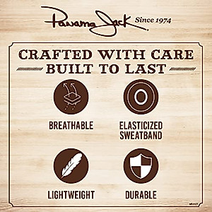 Panama Jack Matte Toyo Men's Straw Safari Sun Hat with 3-Pleat Ribbon Band (Black Band, Large/X-Large)