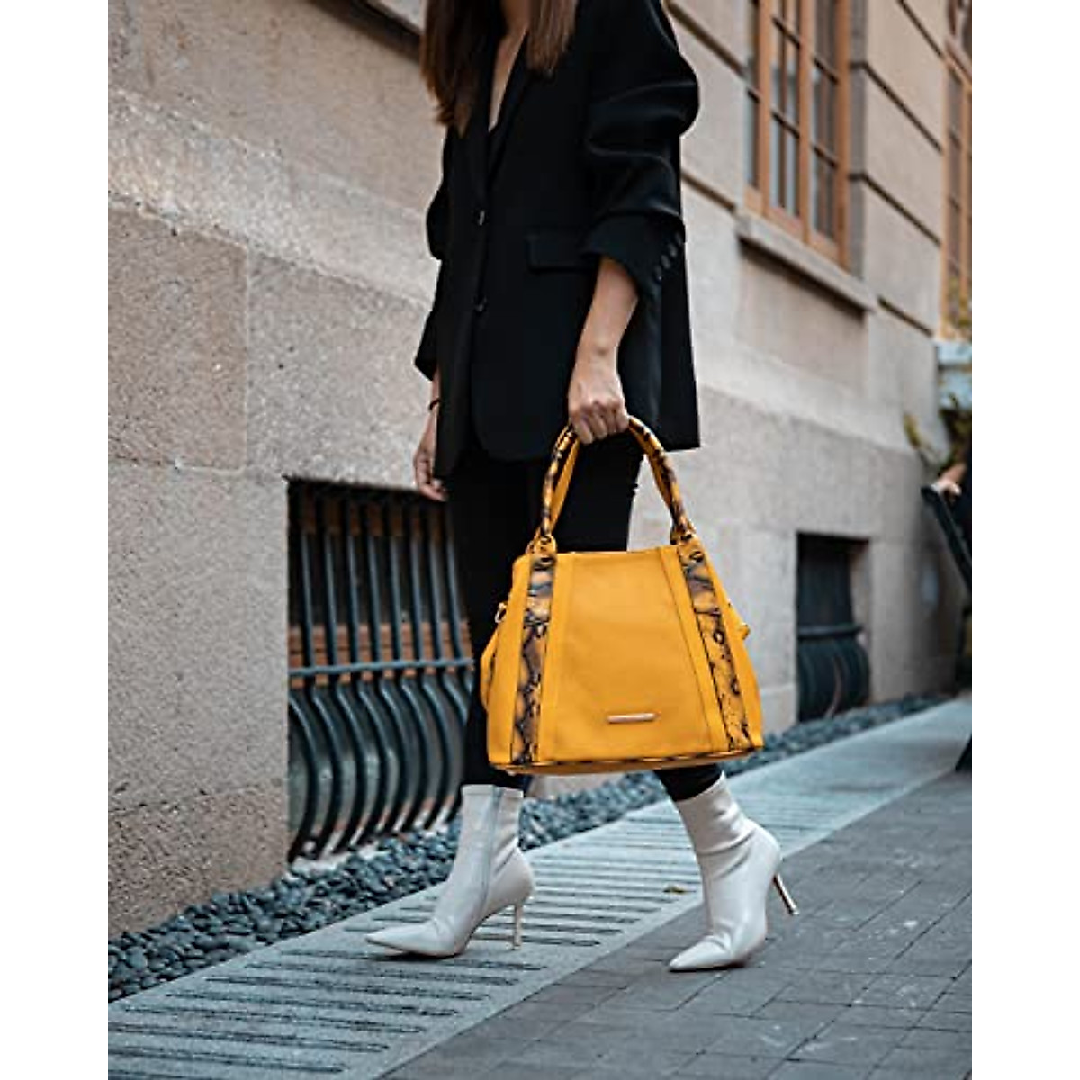 MKF Collection Tote Bag for Women Snake Embossed Vegan Leather Handbag, Lady Fashion Designer Crossover Hobo Purse