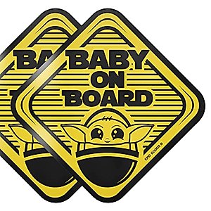 EPIC Goods Cute Baby On Board Magnets [2-Pack] Baby Shower Registry Gift Set - Safety Sign for Car, Truck, Van, Bumper, Laptop, Flask, Water Bottle (Magnets)