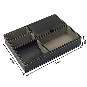 FJVJBNN Storage Box 1pc Pu Nightstand Tray Organizer Men's Desk Locker Room Top Storage Box Household Daily Storage Box