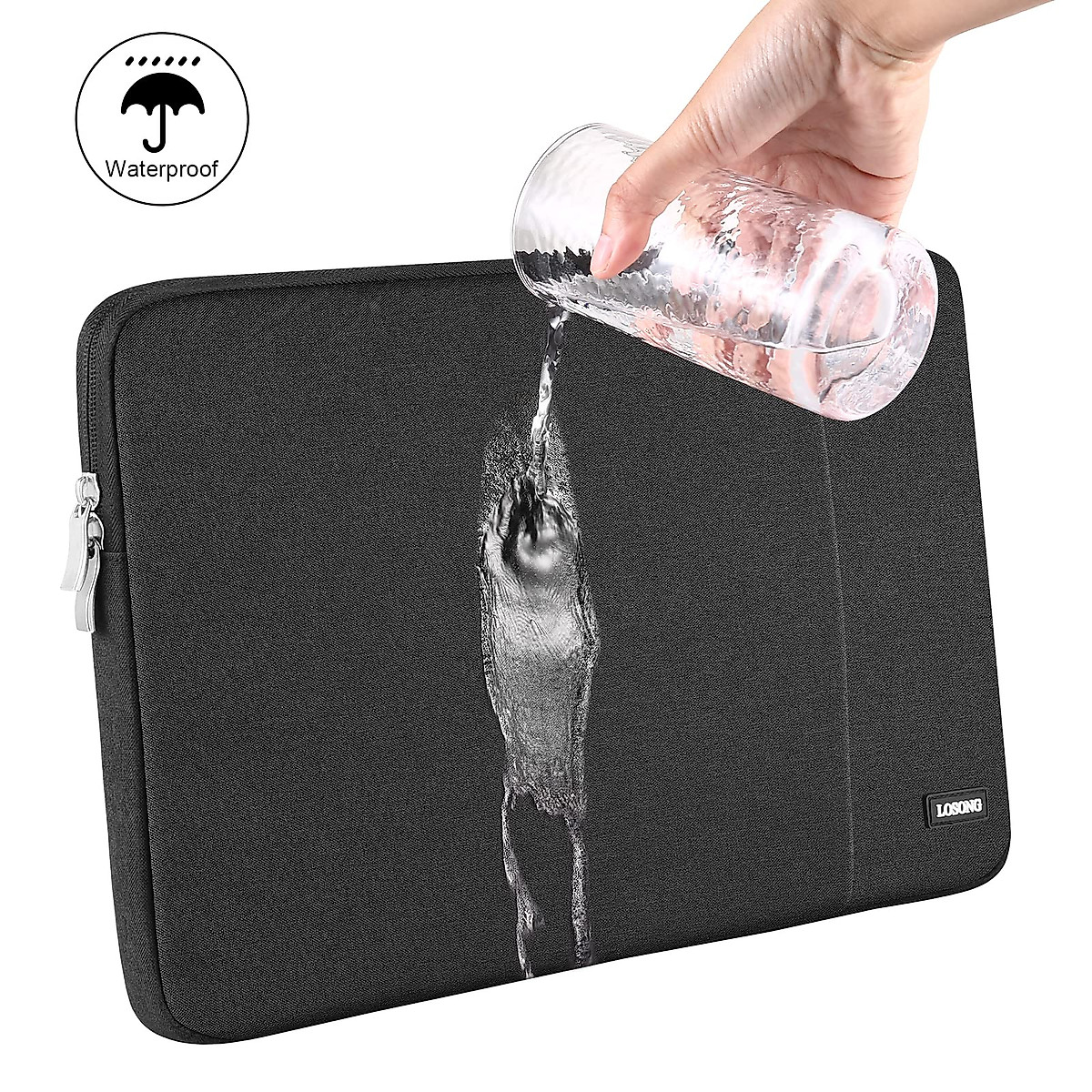 Portable Monitor Case 15.6 Inch,Losong Protective Carrying Sleeve for Most 15.6 in Portable Monitors,Water Resistant Portable Computer Laptop Display Bag with Accessory Pocket,Size-15.3"x9.8" Black