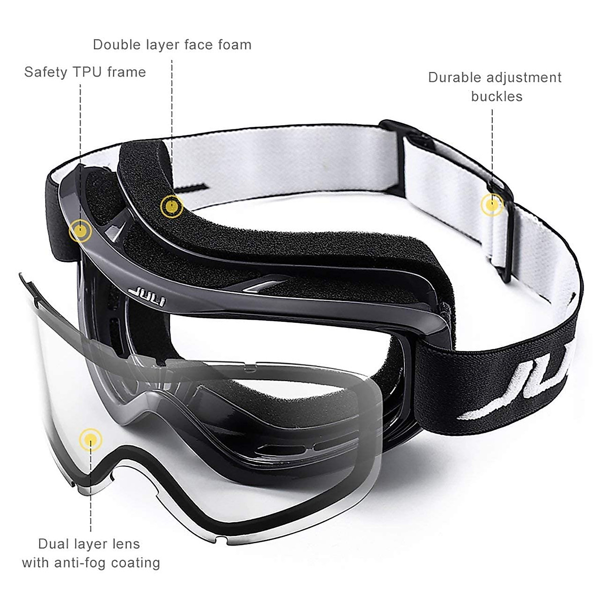 JULI Eyewear MAXJULI Ski Goggles,Snow Snowboard Goggles for Men Women Kids Snowmobile Skiing Skating