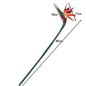 Calcifer 32'' Real Touch Bird of Paradise Artificial Flowers Bouquet for Home Garden Decoration/Wedding Party Decor (Goldenrod,5 Stems)