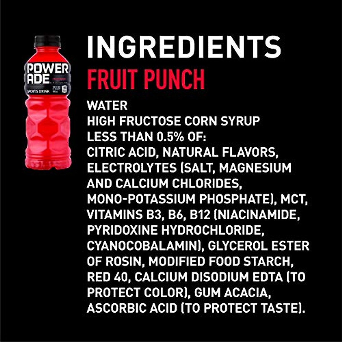 POWERADE, Electrolyte Enhanced Sports Drinks w/ Vitamins, Fruit Punch, 20 Fl Oz (Pack of 8)
