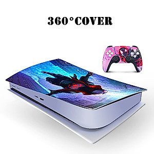 Stickers for PS5 Disk Edition Console and Controller,Durable Scratch Resistant Bubble-Free Skins and Wraps for Playstation5 Disc Version…