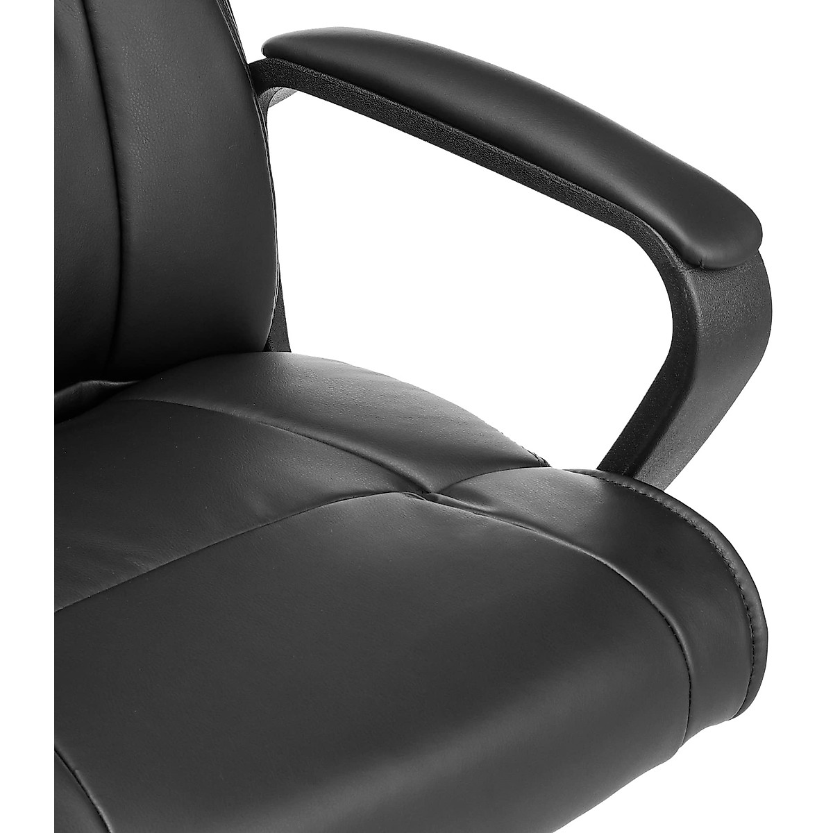 Amazon Basics Padded Office Desk Chair with Armrests, Adjustable Height/Tilt, 360-Degree Swivel, 275Lb Capacity - Black