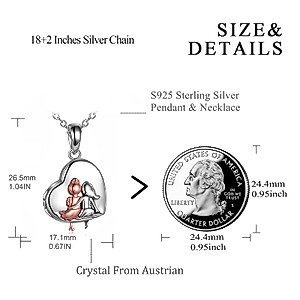 AOBOCO Heart Locket Sterling Silver for Women Forever Sisters Birthday Necklace Gift