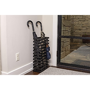 BIRDROCK HOME Umbrella Holder Stand with Removable Water Tray - Large - Rain Collection - Entryway - Decorative Metal Freestanding Rack Organizer - Cane Walking Stick Holder Black