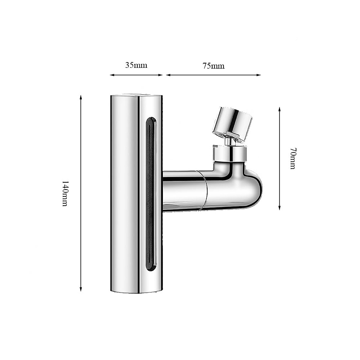 CONOB 4 in 1 Chrome Large Kitchen Faucet Spray Head, Multifunction Aerator for Bathroom Sink Faucet, M22 Female Thread, 360 Swivel Smooth Rotation