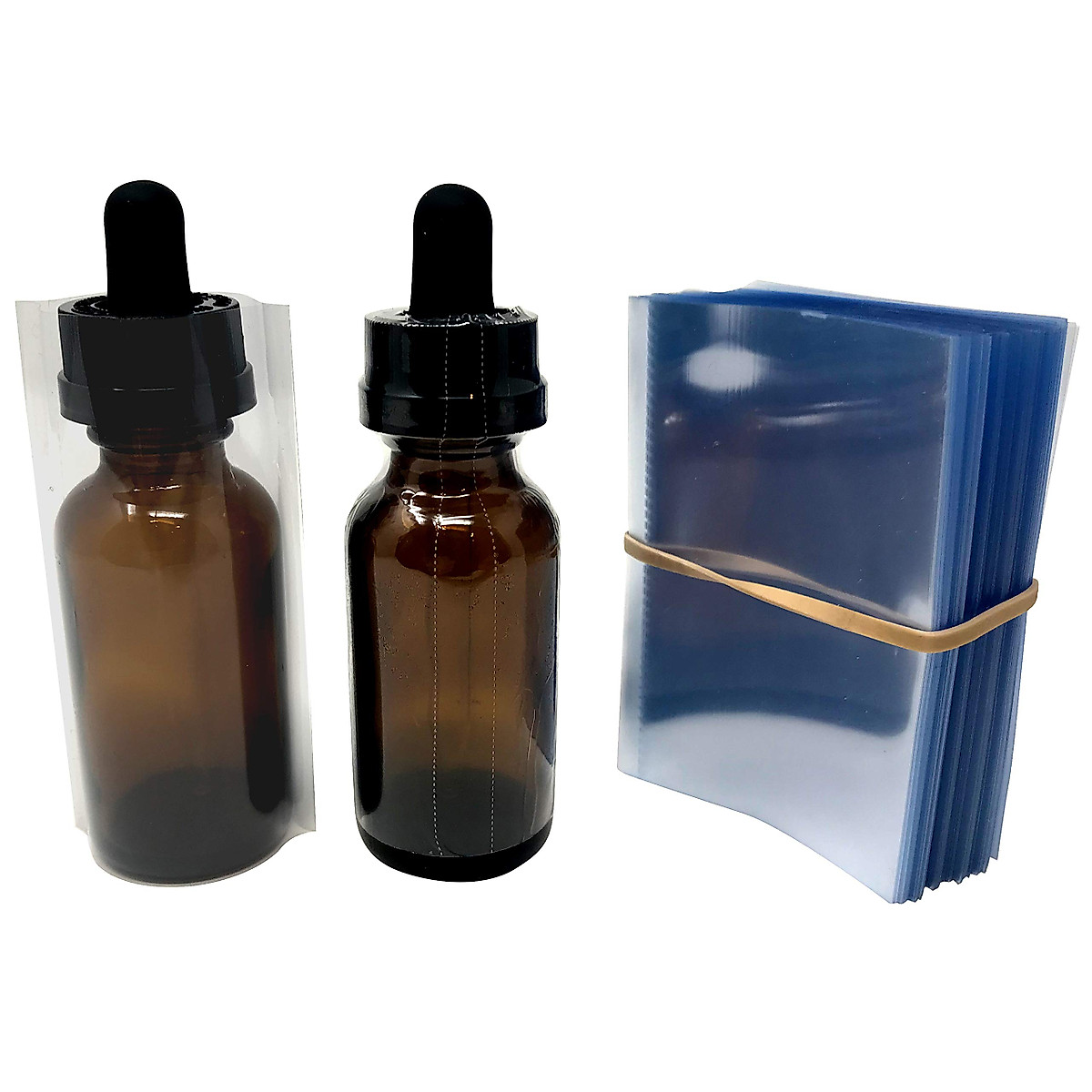 Clear Perforated Shrink Sleeve for 1 Ounce (30 mL) Dropper Bottles (250 Pack)