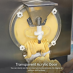 Mvckyi Commercial Hard Ice Cream Machine with faucet, 60L/H Gelato Hard Serve Ice Cream Maker with Digital Control Panel, Frozen Fruit Yogurt Batch Freezer for Restaurant Snack Bar Cafe, 3000W