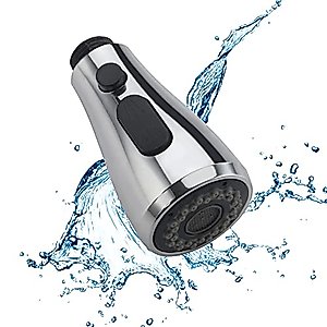 BANGPU Pull Out Faucet Sprayer Head Replacement 3 Function Kitchen Bathroom Sink Facuets Spray Nozzle Part Pull Down Spray Head for Kitchen Sink Faucets, Chrome Polished