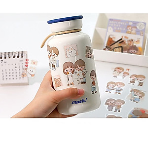 ToneGrip 100 PCS 4 Set Cute Stickers Cartoon PET Kawaii of Small Size Decals for Decoration DIY Laptop Water Bottles Diary Hand Account Scrapbook Daily Calendar Albums for Kids Teens Adults