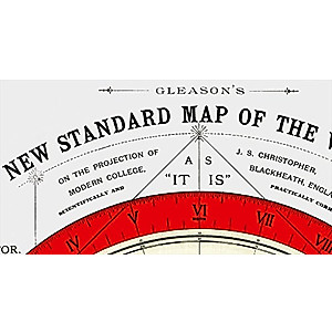 Flat Earth Map - Gleason's New Standard Map Of The World - Medium 18" x 24" Poster Includes FREE eBook and Flat Earth Bumper Sticker