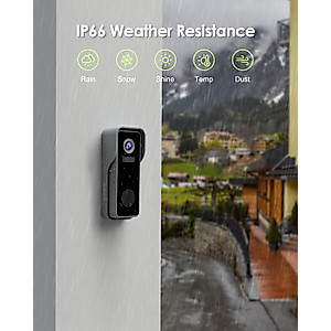 MUBVIEW Wireless Doorbell Camera with Chime 2K HD, WiFi Video Doorbell Camera with Voice Changer, Motion Detector, Anti-Theft Device, Night Vision, 2-Way Audio, SD/Cloud Storage, No Subscription