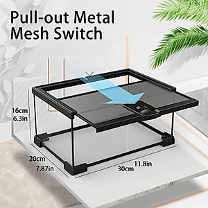 SARUFO Reptile Glass Terrarium Kit(8 Pieces) 12 * 8 * 6 in, Amphibian Tank Starter Kit, Suitable for Small Reptiles such as Geckos, Snakes, Lizards, Chameleons,Serpents(12 * 8 * 6 inchs)