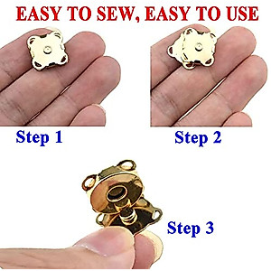 Snaps for Sewing Supplies-16 PCS Magnetic Buttons Snap for Purses Bags Clothes Hats Fabric Scrapbooking-Closure Fasteners Clip Buckle Sewing Tool for DIY Craft Art-14MM Silver Sewing Clasp Decoration