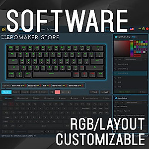 EPOMAKER SKYLOONG SK61 60% Hot Swappable RGB Mechanical Gaming Keyboard, Programmable NKRO with Shine Through PBT Keycaps, IP6X Waterproof, for Win Mac Gamer (Gateron Mechanical Red, Wine Red)