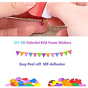 Foam Letter Stickers 3D Gillter Foam Journal Stickers Decorative Stickers Ribbon Stickers Aesthetic Stickers for Office Home Decorative Stickers (3D Flower B)