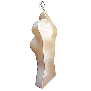 DisplayTown Flesh Male and Female Mannequin Torso with Metal Stand Hollow Back Body Stackable Dress Form for Tshirt Display, Countertop, Craft Shows, Photos and Design, S-M Clothing Size