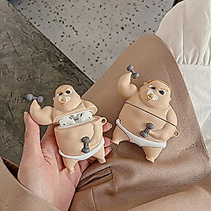 VARWANEO Earphone Case for AirPods 1&2, 3D Cute Fun Cool Powerful Lose Weight Baby Boss Soft Silicone Design, Portable&Shockproof Airpods Cover, for Apple Air pod 2&1 Charging Case (Lose Weight Baby)