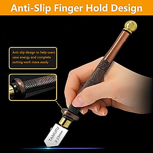 Glass Cutting Tool- 3-23mm Cutting Range- Glass Cutter with Carbide Tip, Anti-Slip Handle, and Auto-Oil System for Thick Glass/Tile/Mirror/Mosaic
