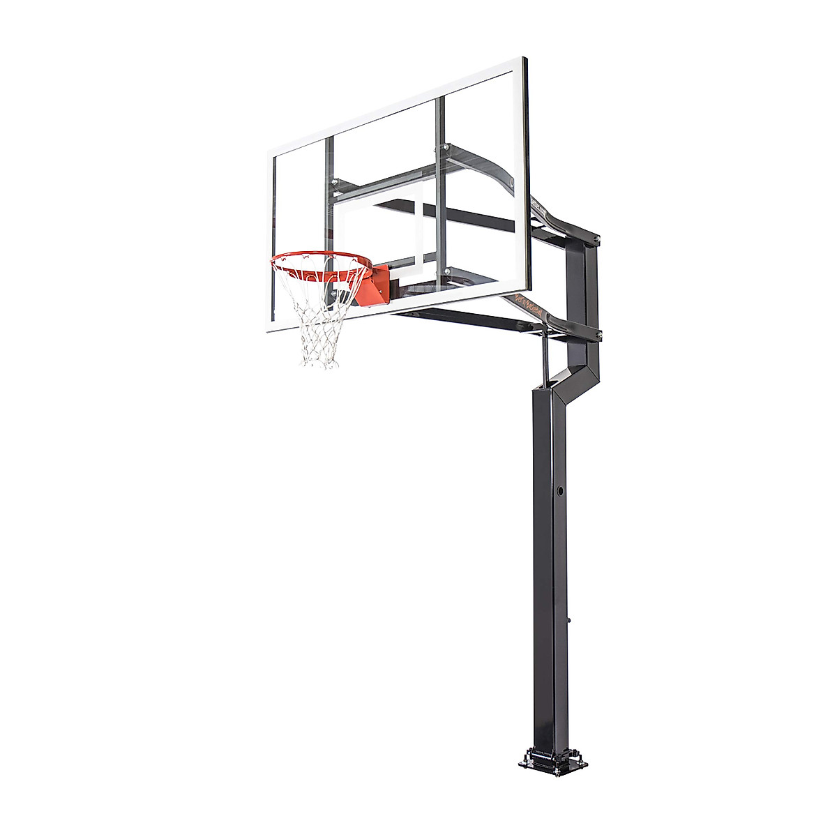 Goalsetter MVP 72" Glass In-Ground Height Adjustable Basketball Hoop System with Collegiate Breakaway Rim